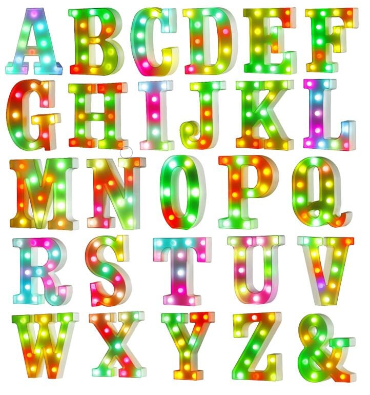 Marquee 9" Multicolor LED Alphabet Letters & Numbers| Proposal ...
