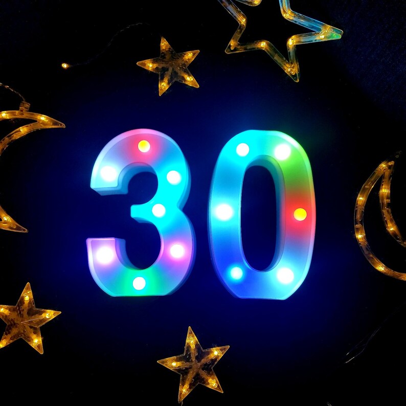 HAPPY BIRTHDAY | Marquee 9" Multicolor LED Alphabet Letters & Numbers ...