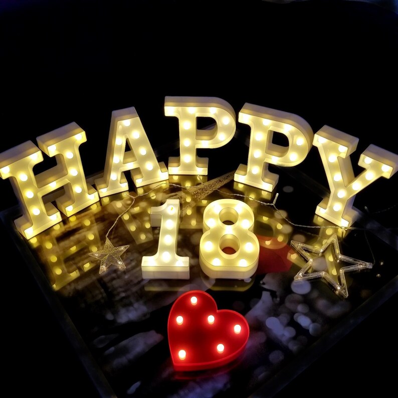 HAPPY BIRTHDAY | Marquee 9" LED Alphabet Letters & Numbers | Happy ...