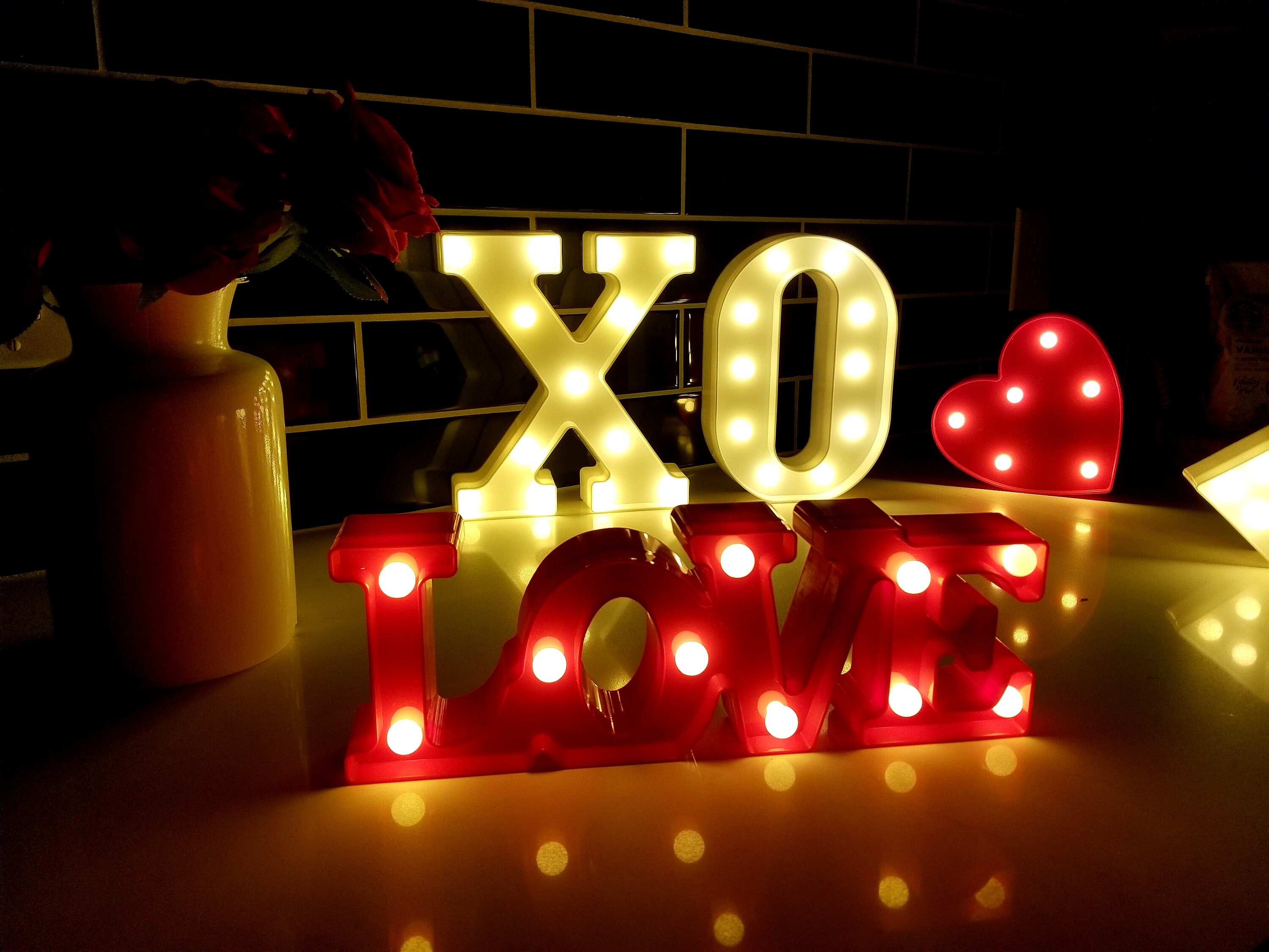 LOVE Sign 12l 4h 1.5w W/ LED Lights Valentine's Proposal Wedding ...
