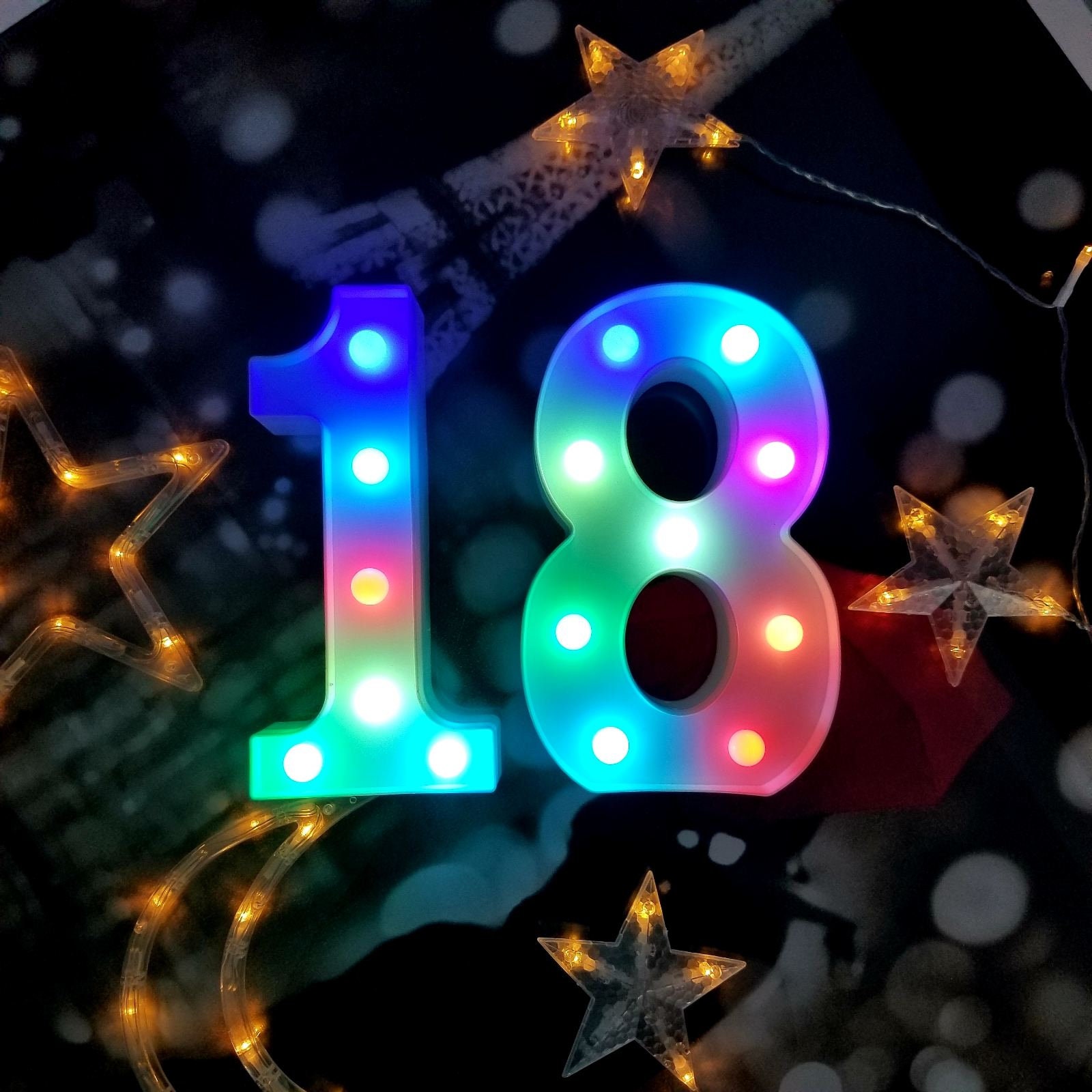 HAPPY BIRTHDAY | Marquee 9" Multicolor LED Alphabet Letters & Numbers ...