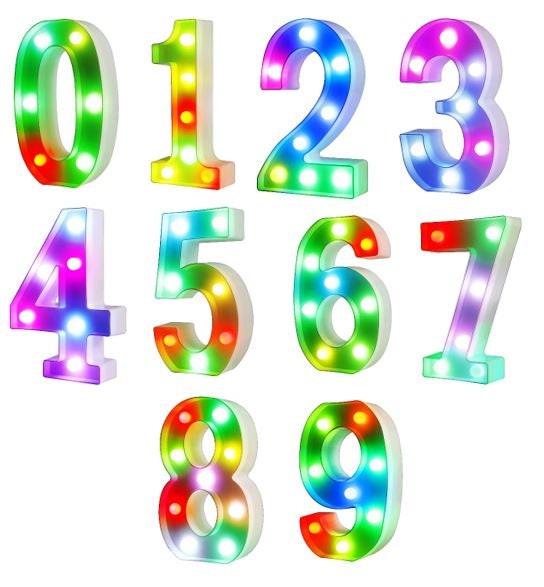 HAPPY BIRTHDAY | Marquee 9" Multicolor LED Alphabet Letters & Numbers ...