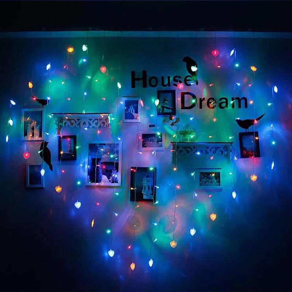 LED Lights Heart Curtain, for a Window, Bedroom Decoration, Proposal ...