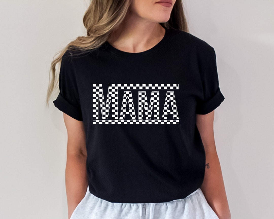Checker Pattern Mama Shirt, Checker Mama Tee, Gift for Mom Shirt, Check ...