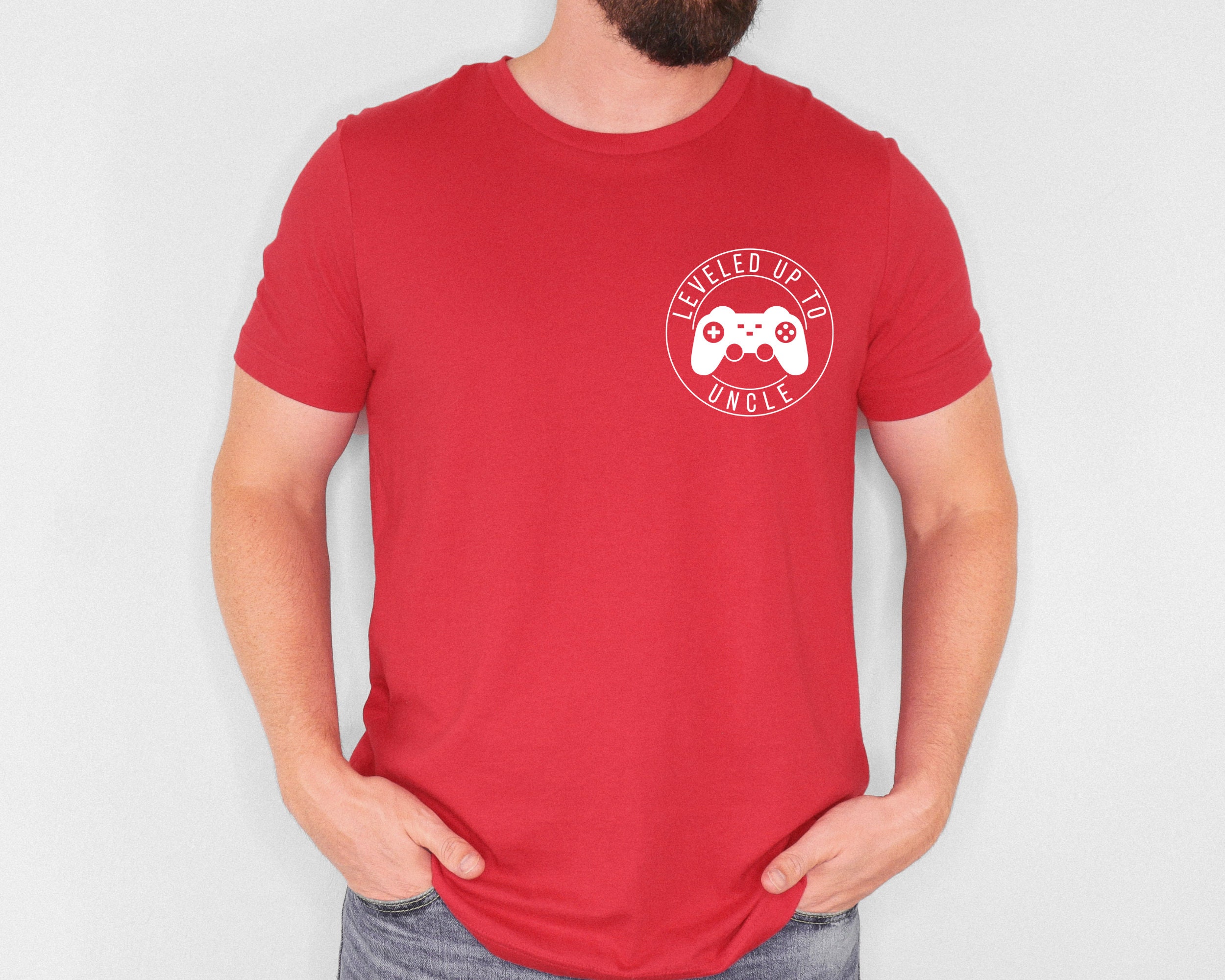 Leveled up to Uncle Shirt for Men, Pregnancy Announcement Shirt for ...