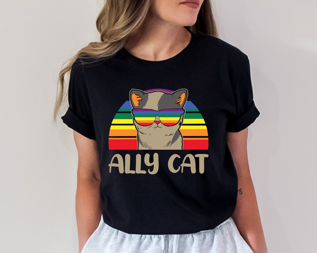 LGBT Ally Cat Shirt, LGBTQ Cat Shirt, Funny LGBT Shirt Gift Idea, Cat ...