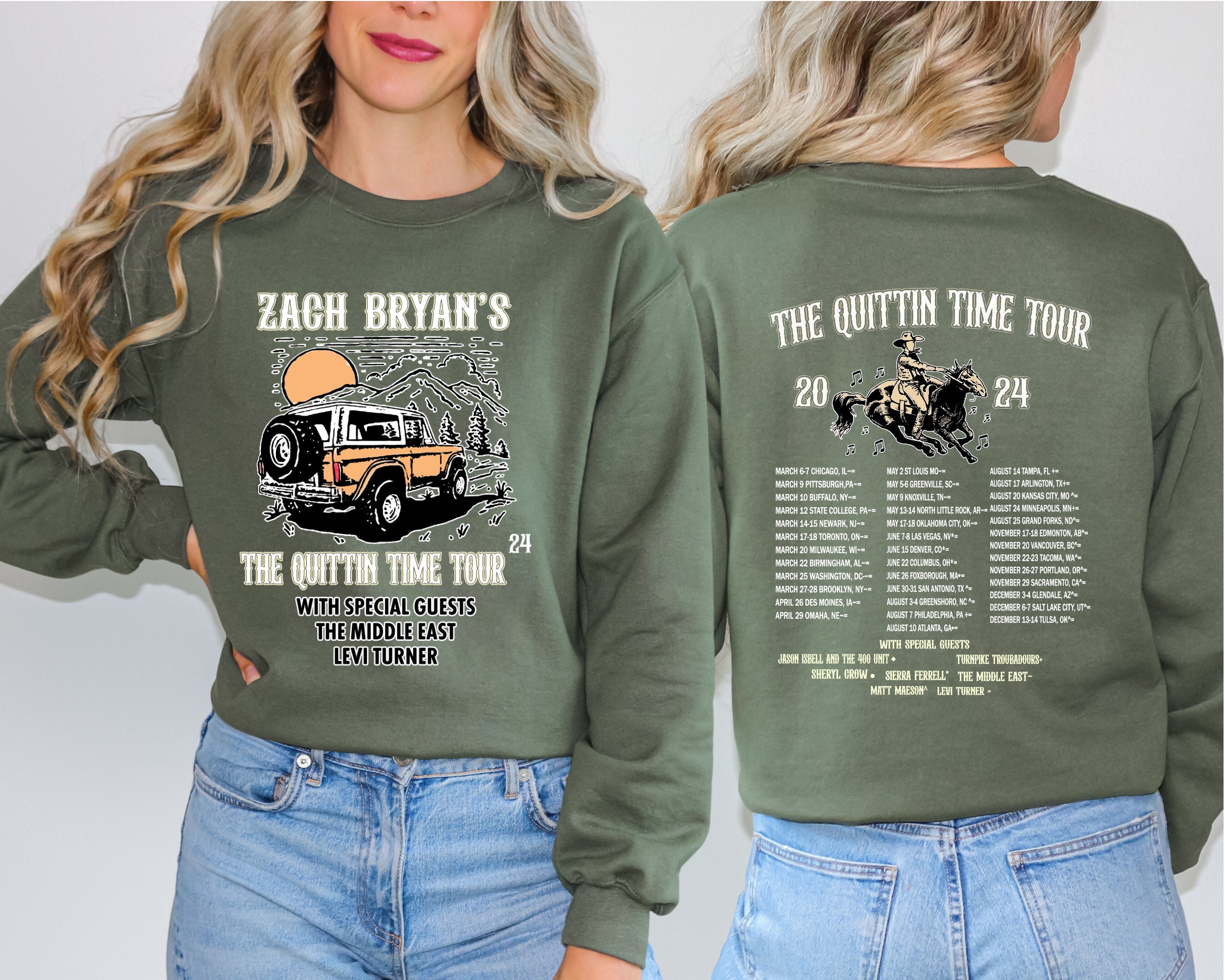 Zach Bryan The Quittin Time Tour 2024 Sweatshirt, Country Music Singer ...