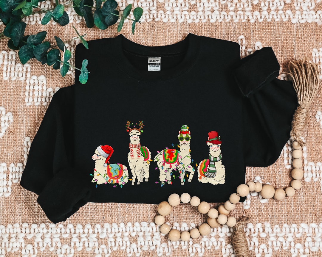 Retro Lama Christmas Sweater, Vintage Lama Sweatshirt, Funny Alpaca ...