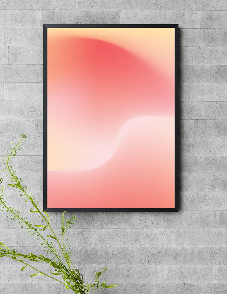 Blush & Pink Gradient Wall Art, Pink Wall Decor, Room Decor, Colorful ...