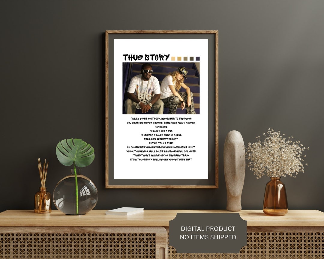 Thug Story Taylor Swift Lyric Poster - Etsy