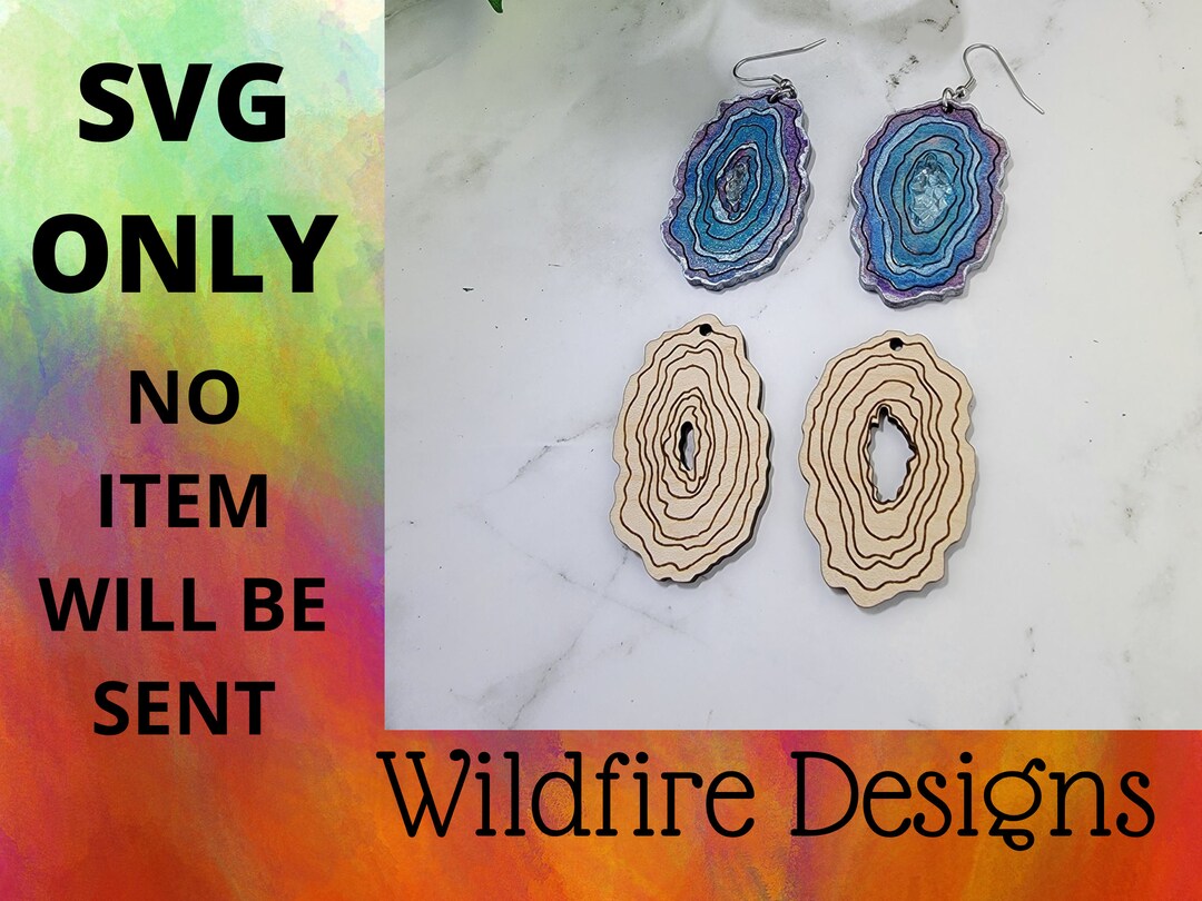Agate Earring Svg File - Glowforge Ready - Laser Engrave Cut-----svg ...