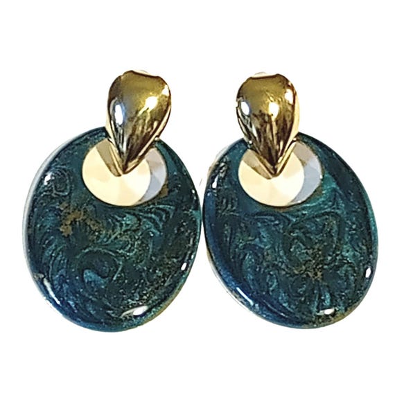 Vintage 5 Sets Multi Colored Metal Stud Post Enameled… - Gem