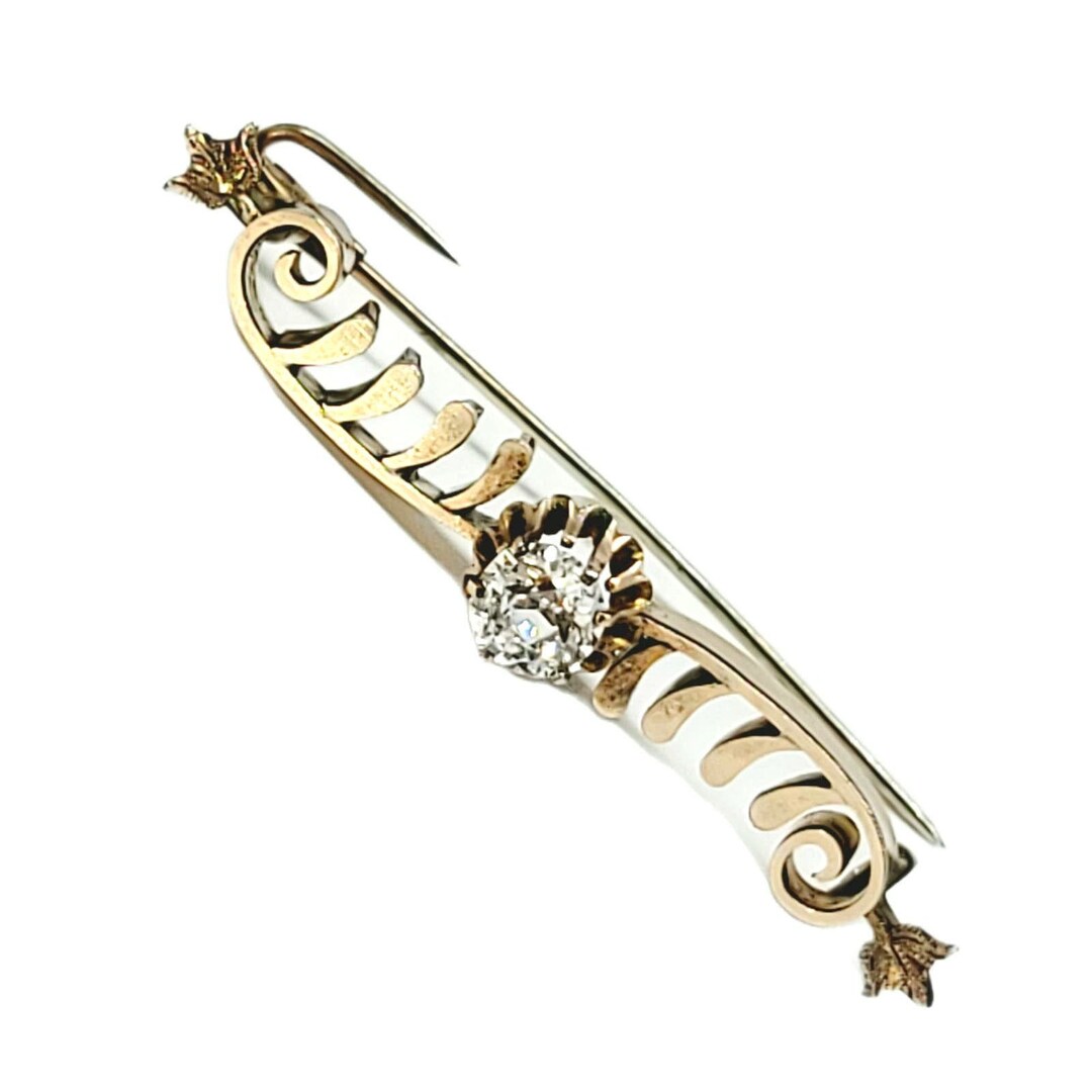 Vintage Edwardian Golden Paste Bar Pin Brooch - Etsy