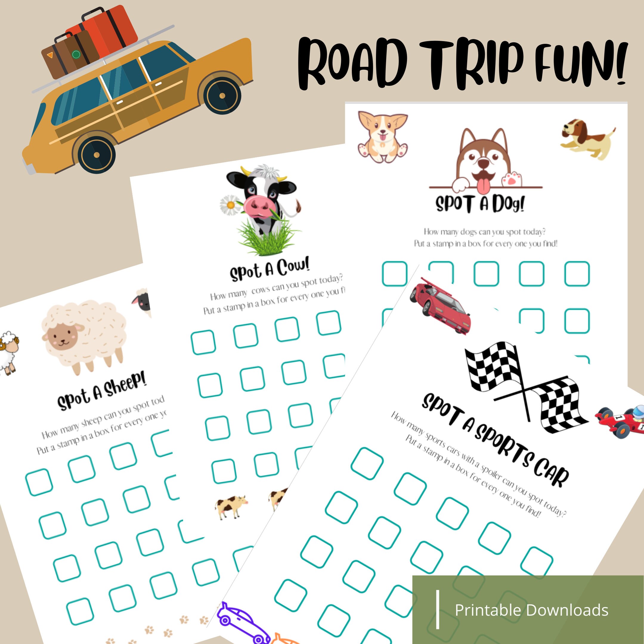 Kids Road Trip Games | Printable Worksheets | Travel Bingo | Travel ...