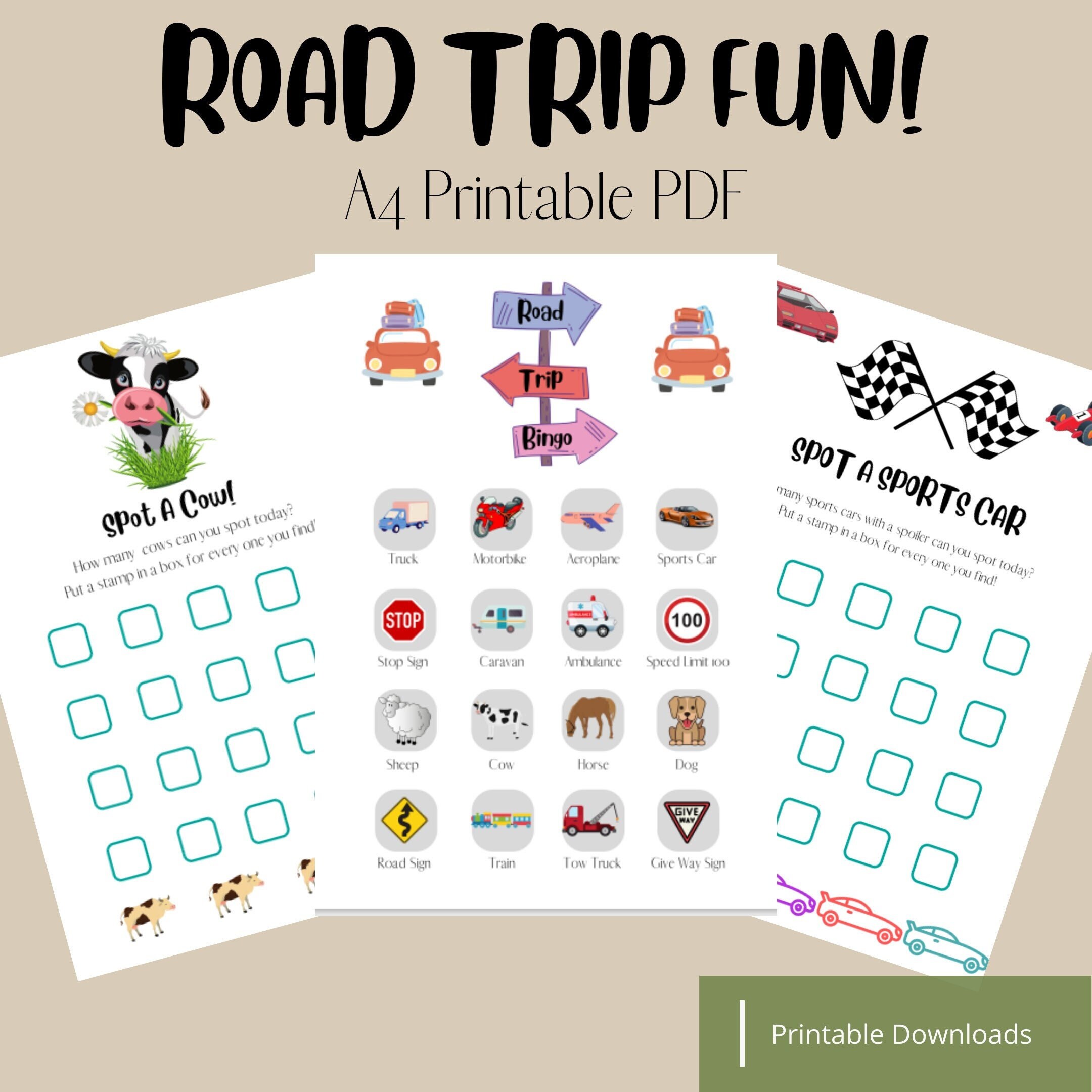 Kids Road Trip Games | Printable Worksheets | Travel Bingo | Travel ...