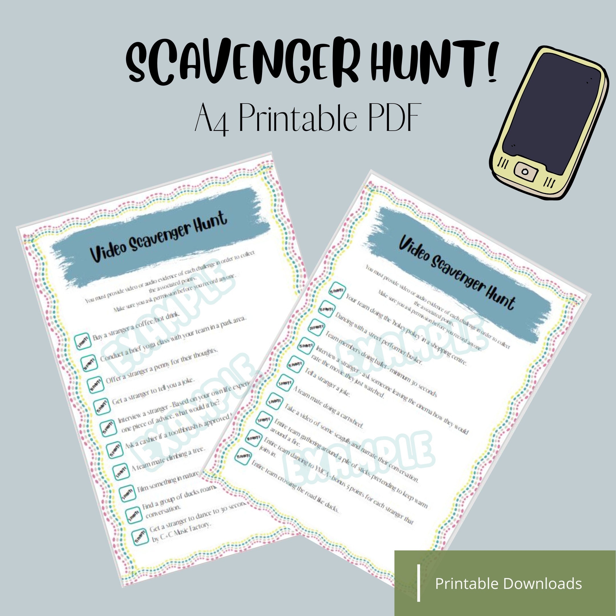 Phone Scavenger Hunt | Selfie Scavenger Hunt | Video Scavenger Hunt ...