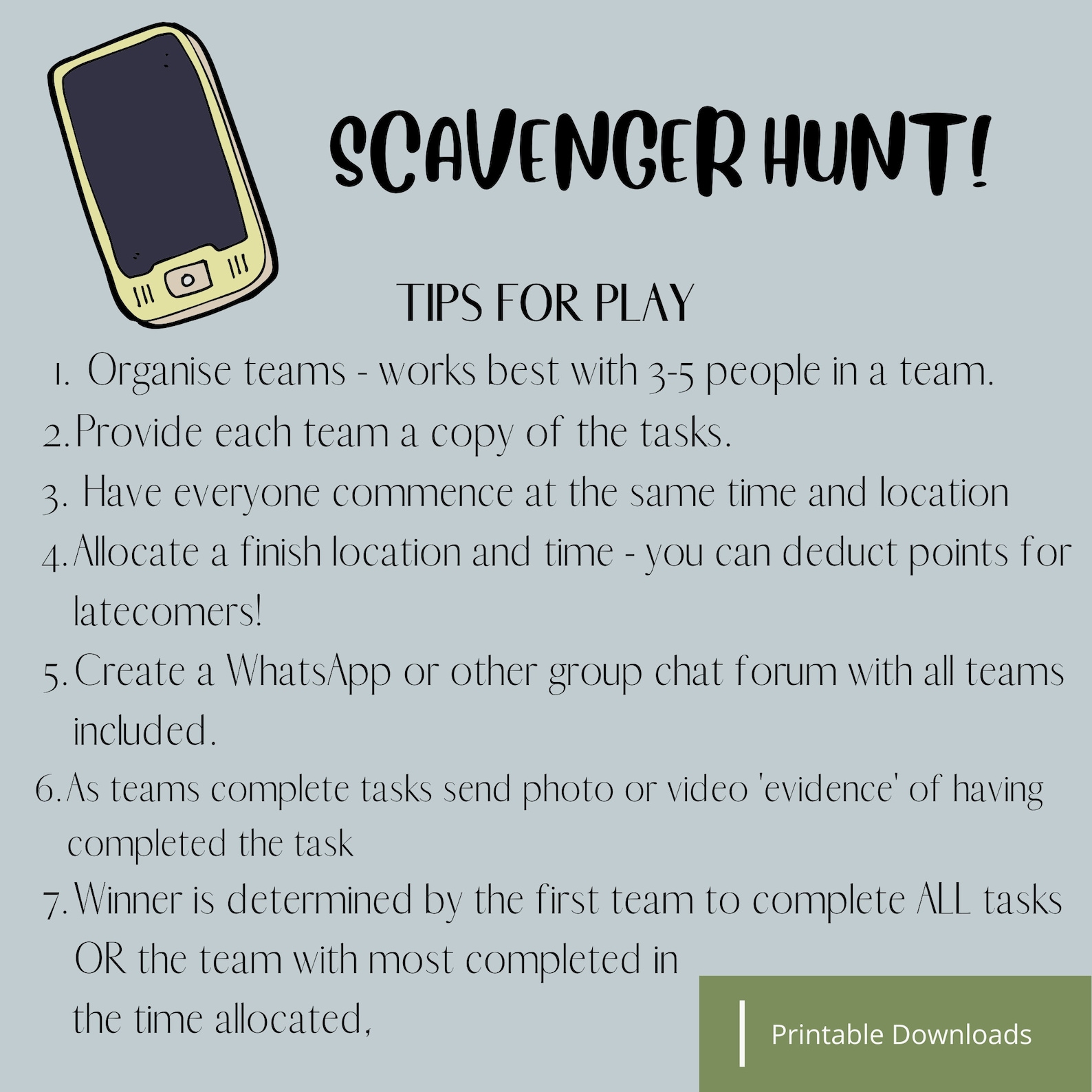 Phone Scavenger Hunt | Selfie Scavenger Hunt | Video Scavenger Hunt ...