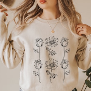Flowers Sweatshirt, Floral Sweater for Women, Nature Lovers Unisex ...