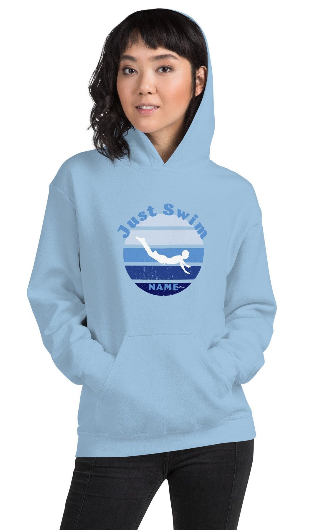 Personalized Swimmer Hoodie. Custom Swim Team Sweater, Swim Coach Gift ...