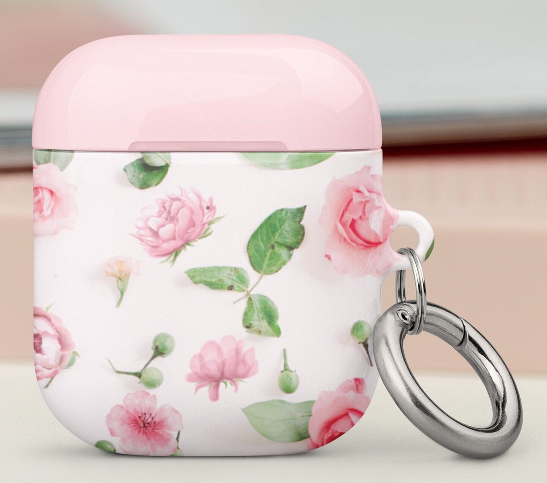 Pink Roses Floral Airpods Case, Rose Flowers, Case, AirPod Case With ...