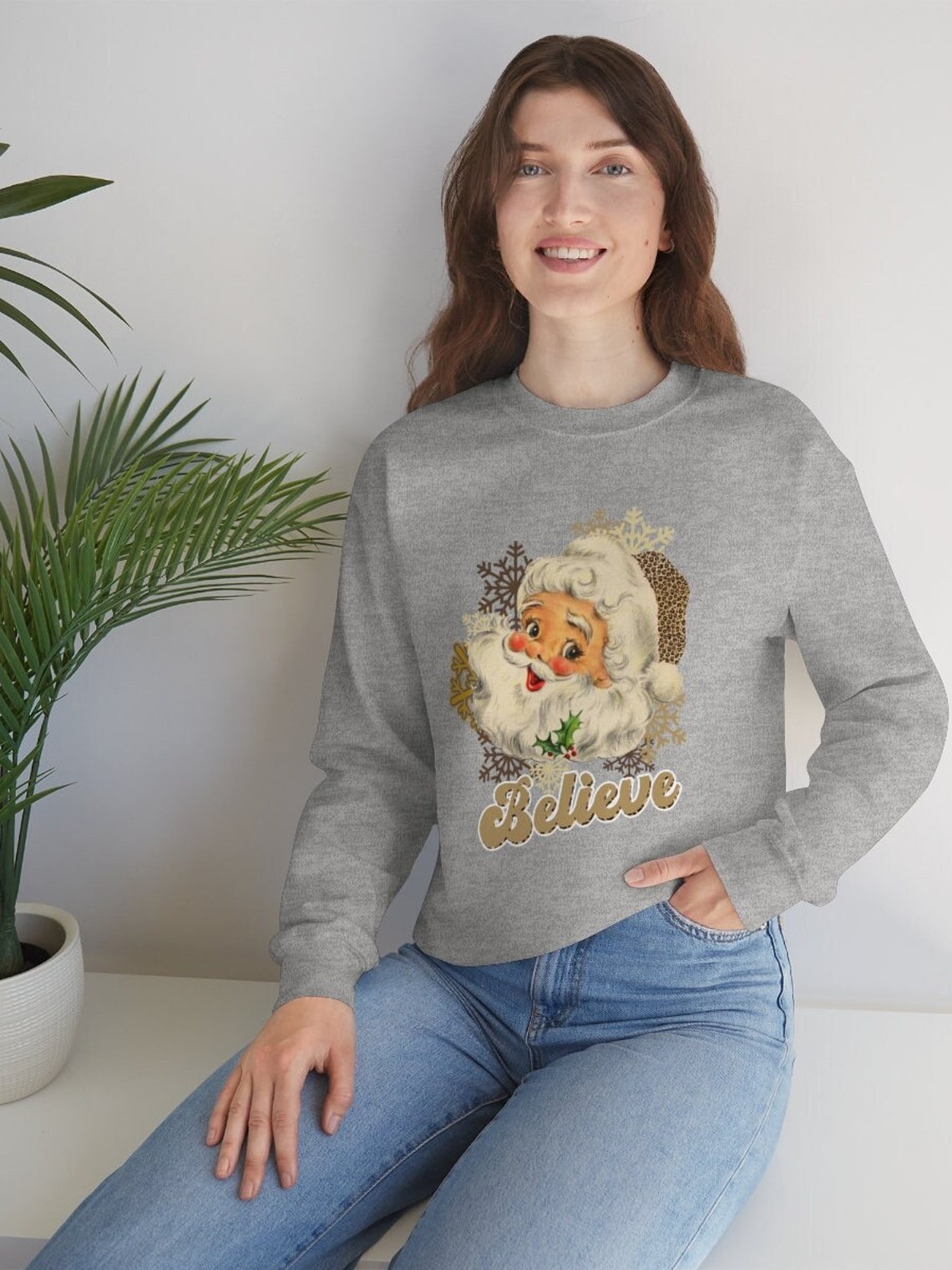 Vintage Santa Claus Sweater Christmas Sweatshirt Xmas - Etsy