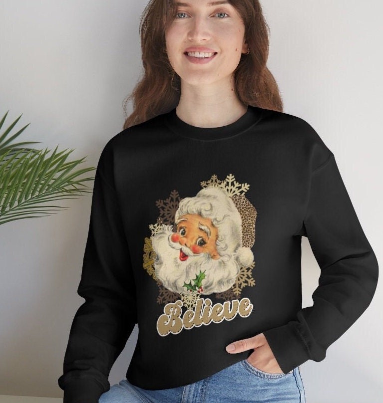 Vintage Santa Claus Sweater, Christmas Sweatshirt, Xmas Holiday Gifts ...