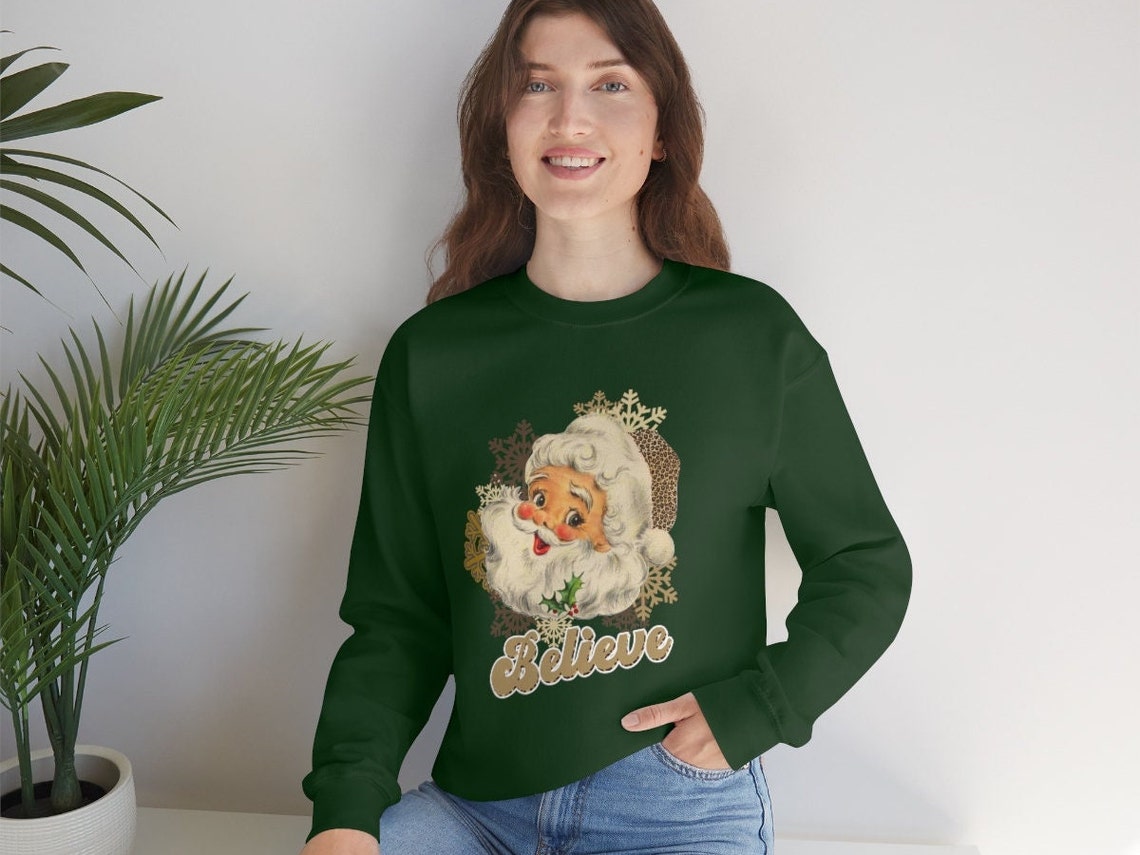 Vintage Santa Claus Sweater Christmas Sweatshirt Xmas - Etsy