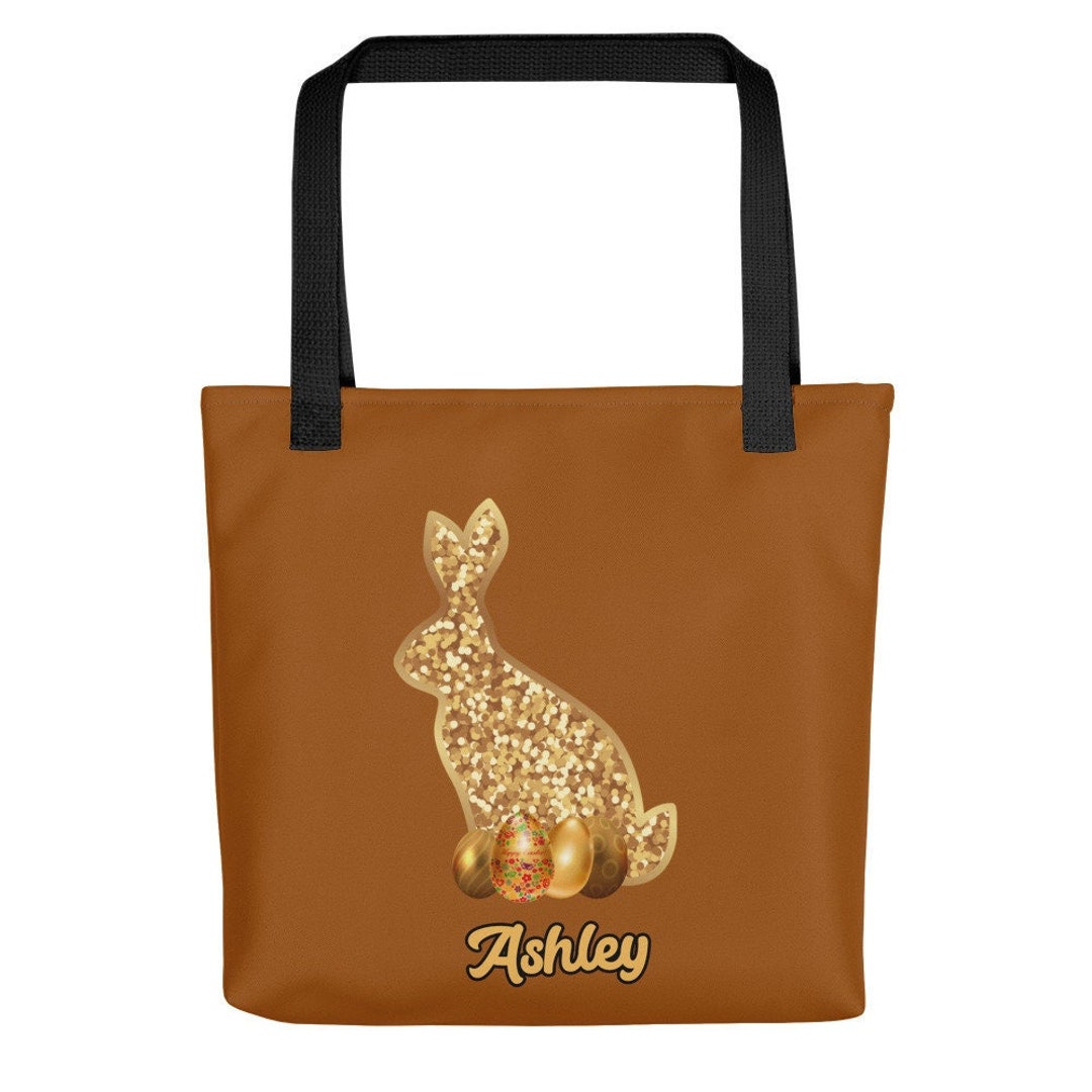 15 X 15 Bunny Personalized Easter Tote Bag, Kids Easter Basket, Custom ...
