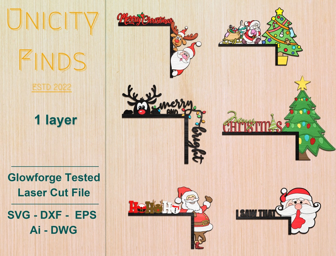 Christmas Door Corner Svg, Santa Claus Svg, Trim Corners Svg, Christmas ...