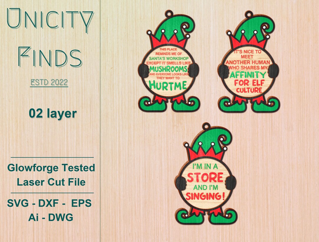 Elfen Svg Bündel Ornament Laser Cut Datei Ornament svg - Etsy.de