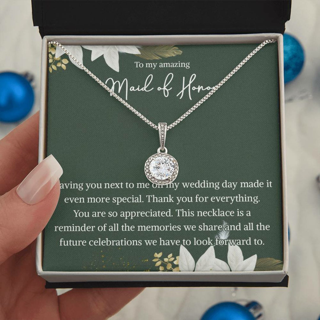 To My Amazing Maid of Honor Wedding Day Gift, Maid of Honor Necklace ...