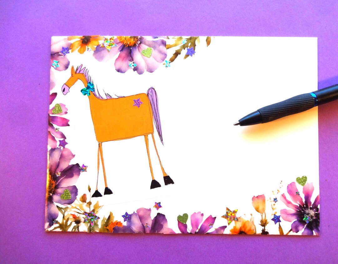 Assorted Handmade Horse Envelopes: Horse and Cow Decorated 5 X 7 - Etsy