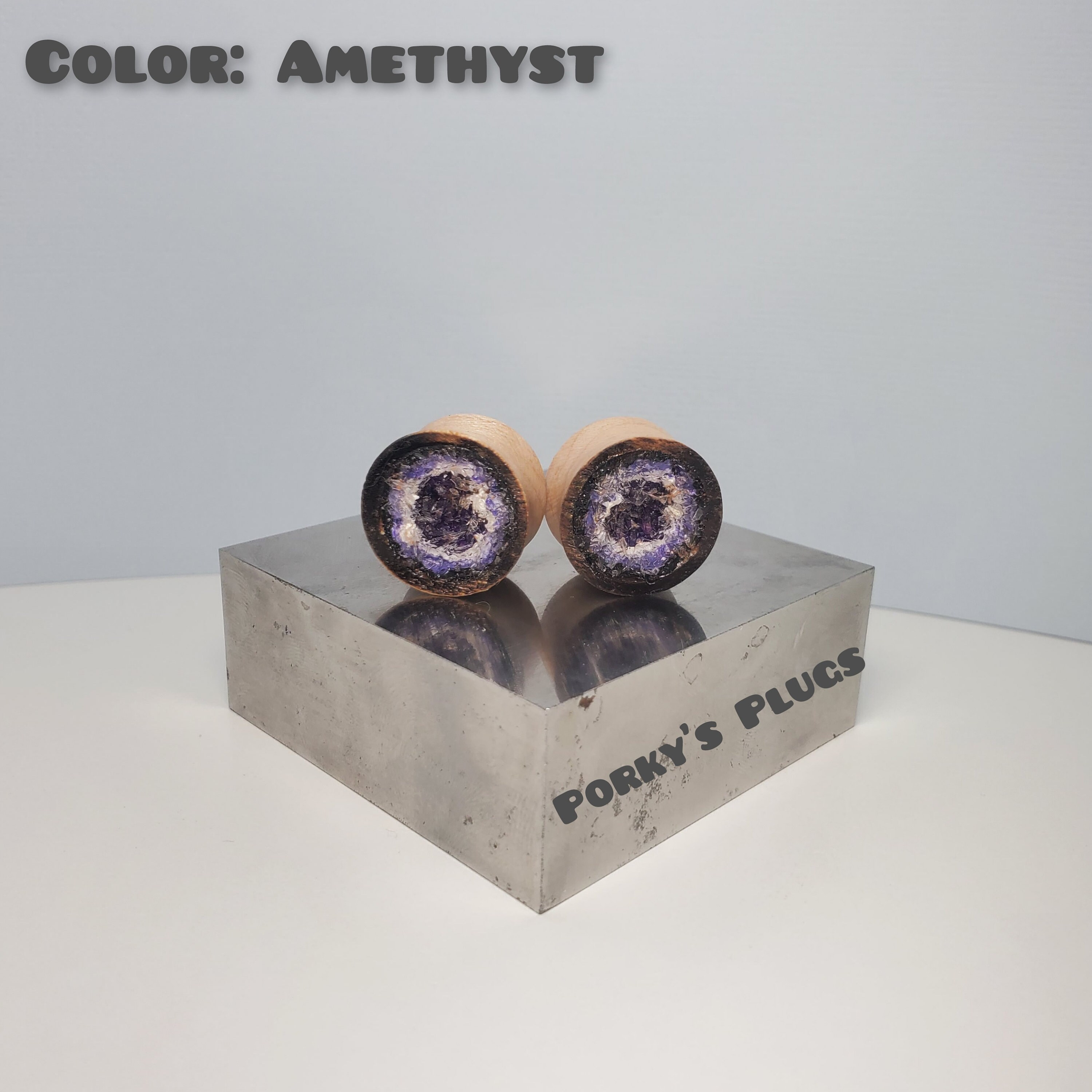 Custom Pair of Faux Geode Plugs - Etsy