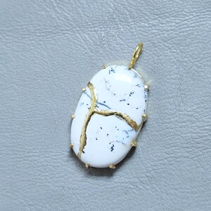 WABI SABI ART Japanese Art Kintsugi Necklace Dendrite Agate Handmade ...