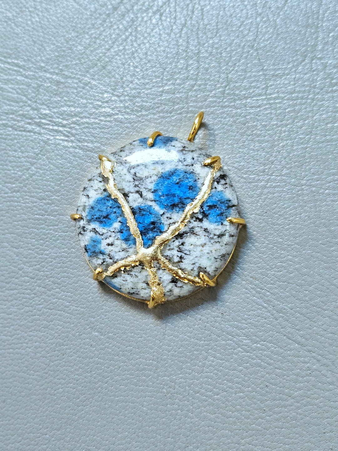 WABI SABI JAPANESE Art Kintsugi Necklace K2 Jasper Gemstone Handmade ...