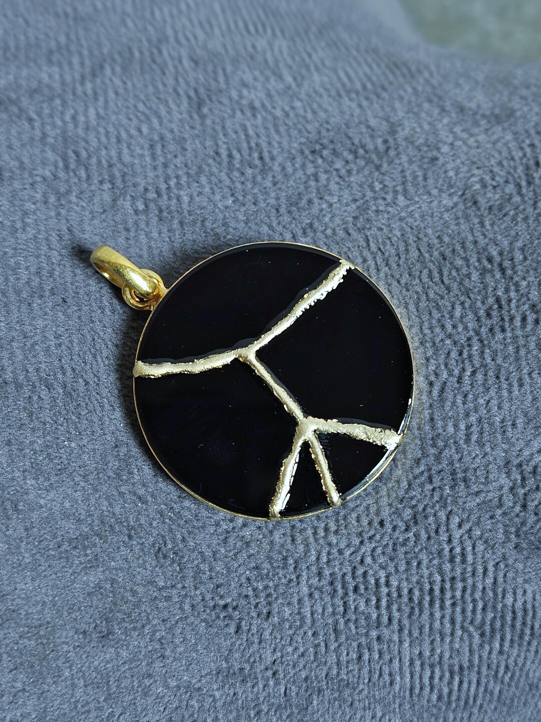 MINIMALIST NECKLACE KINTSUGI Silver Necklace Gold Plated Onyx Necklace Handmade Jewelry Initial ...