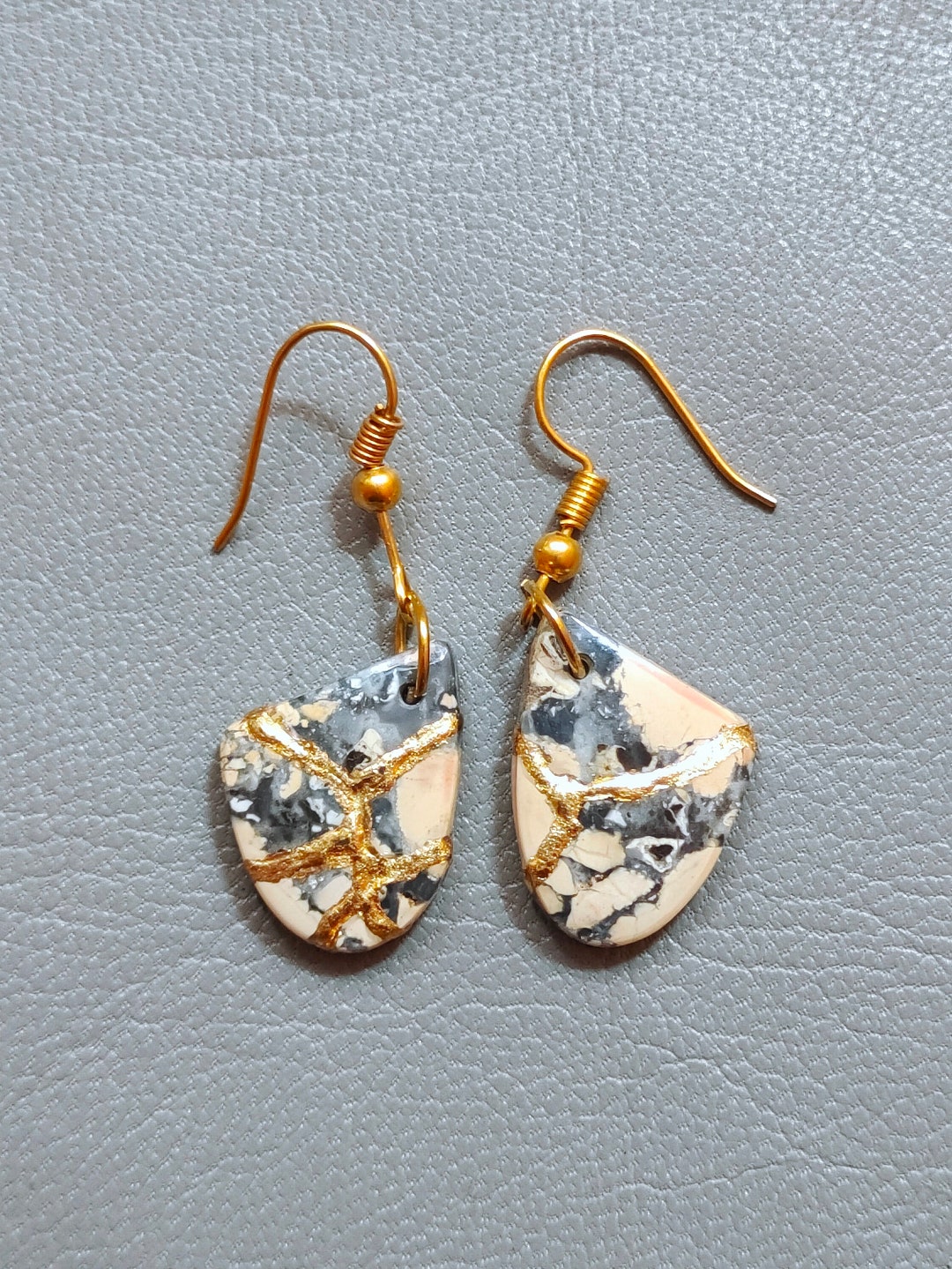 Earring Gemstone Kintsugi Japanese Art Maligano Jasper - Etsy