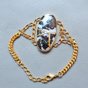 Zebra Jasper Kintsugi Bracelet,healing Bracelet,healing Gift,perfectly ...