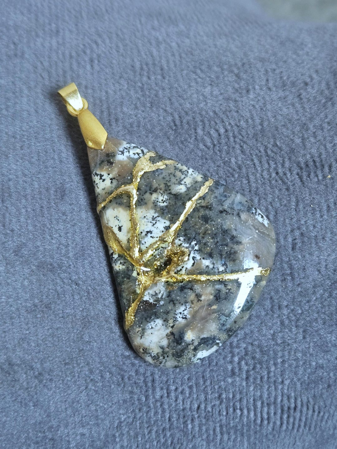WABI SABI ART Japanese Art Kintsugi Necklace Agate Handmade Jewelry ...