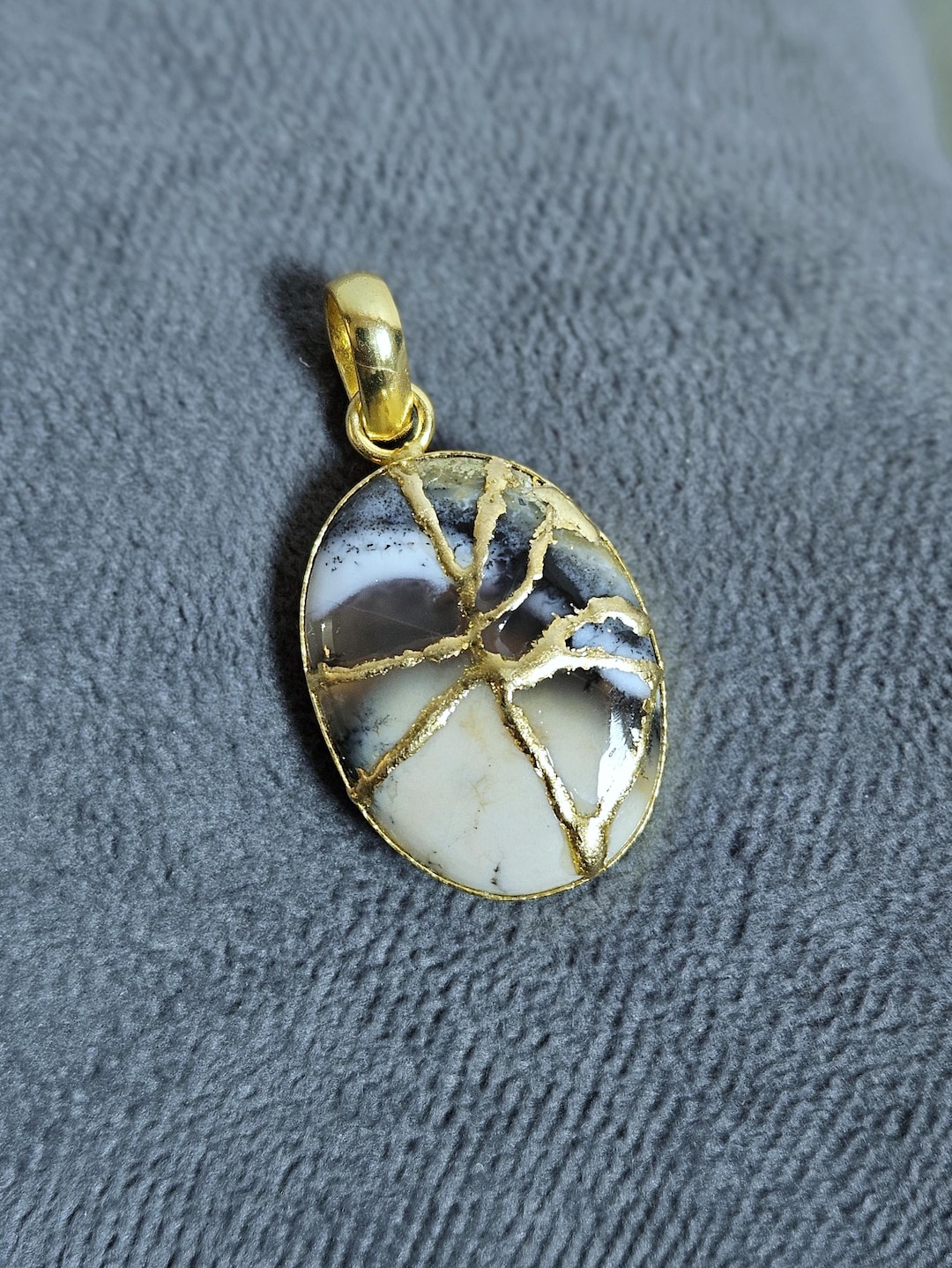KINTSUGI NECKLACE JAPANESE Art Mom Necklace Gift Best Gift Dendrite ...