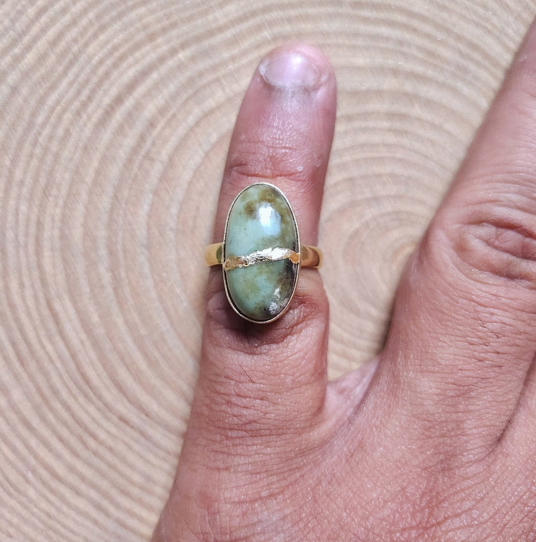 Beautiful Jasper Stone Ring Repaired With 22k Gold Japanese - Etsy