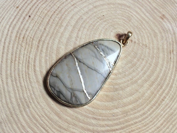 Kintsugi Art Pendant Stone Wabi Sabi Jewelry Healing Gemstone - Etsy
