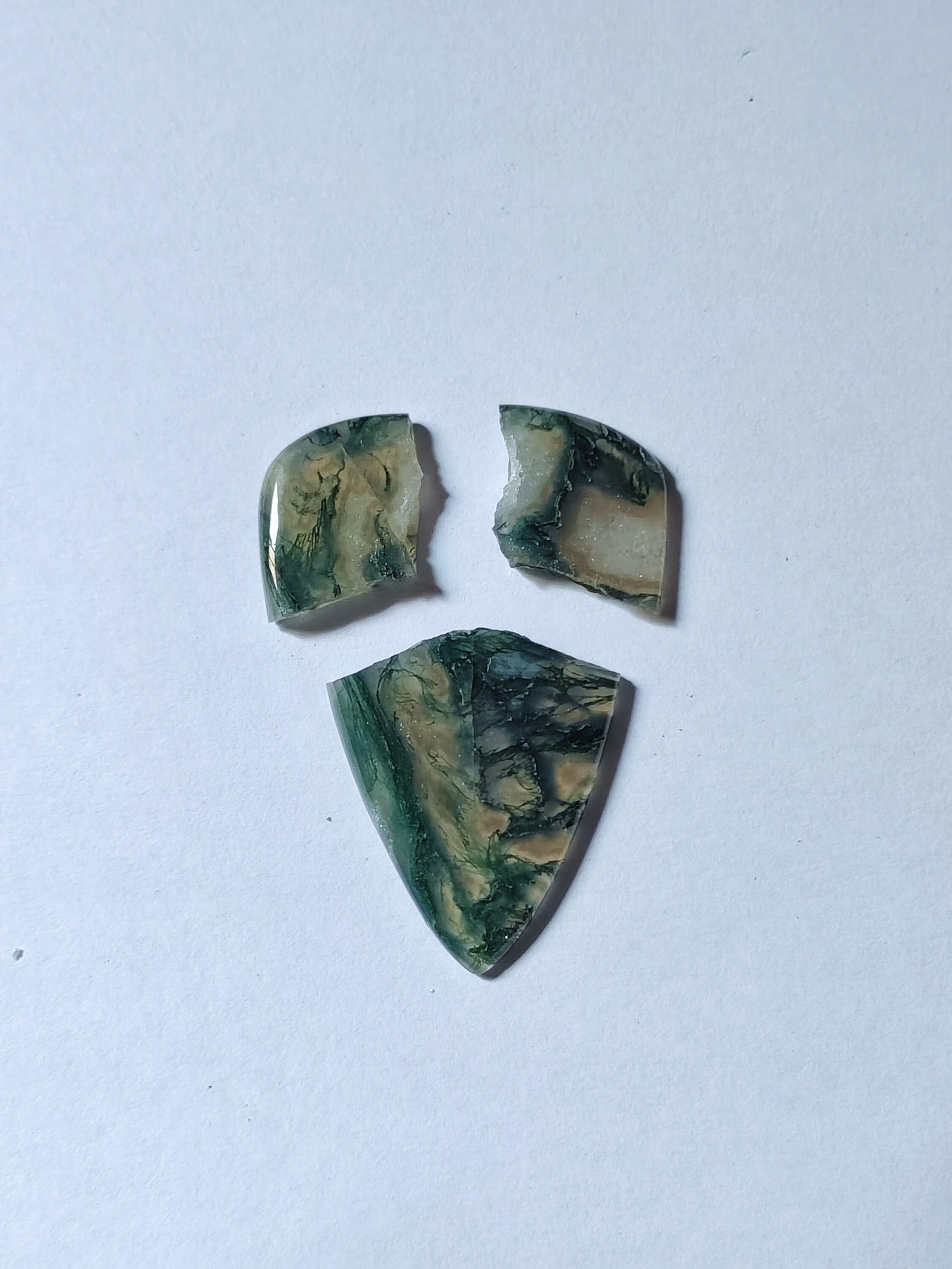 Kintsugi Repaired Green Moss Agate Pendant Stunning Japanese Artistry ...