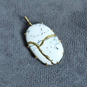 WABI SABI ART Japanese Art Kintsugi Necklace Dendrite Agate Handmade ...