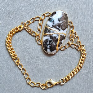 Zebra Jasper Kintsugi Bracelet,healing Bracelet,healing Gift,perfectly ...