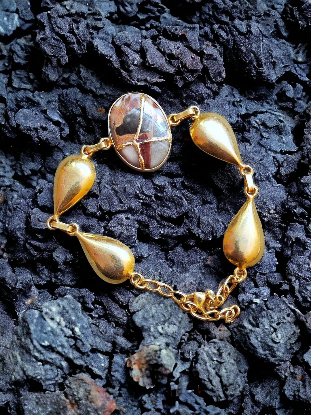 Transgender Pride Bracelet, Kintsugi Art Jewelry, Pudding Jasper Gemstone, - Etsy