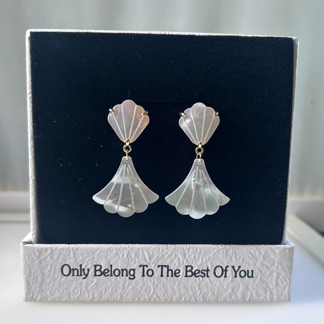 Mother of Pearl Drop Earrings, Wedding Earrings Bridesmaid, Sea Shell ...
