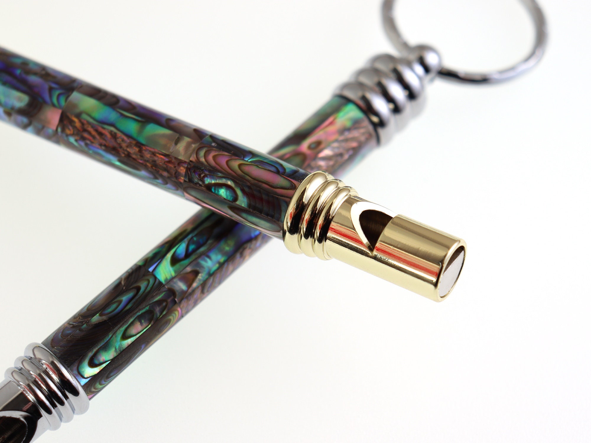 New Personalized Mother of Pearl Shell Metal Whistle, Lnlaid Seashell ...
