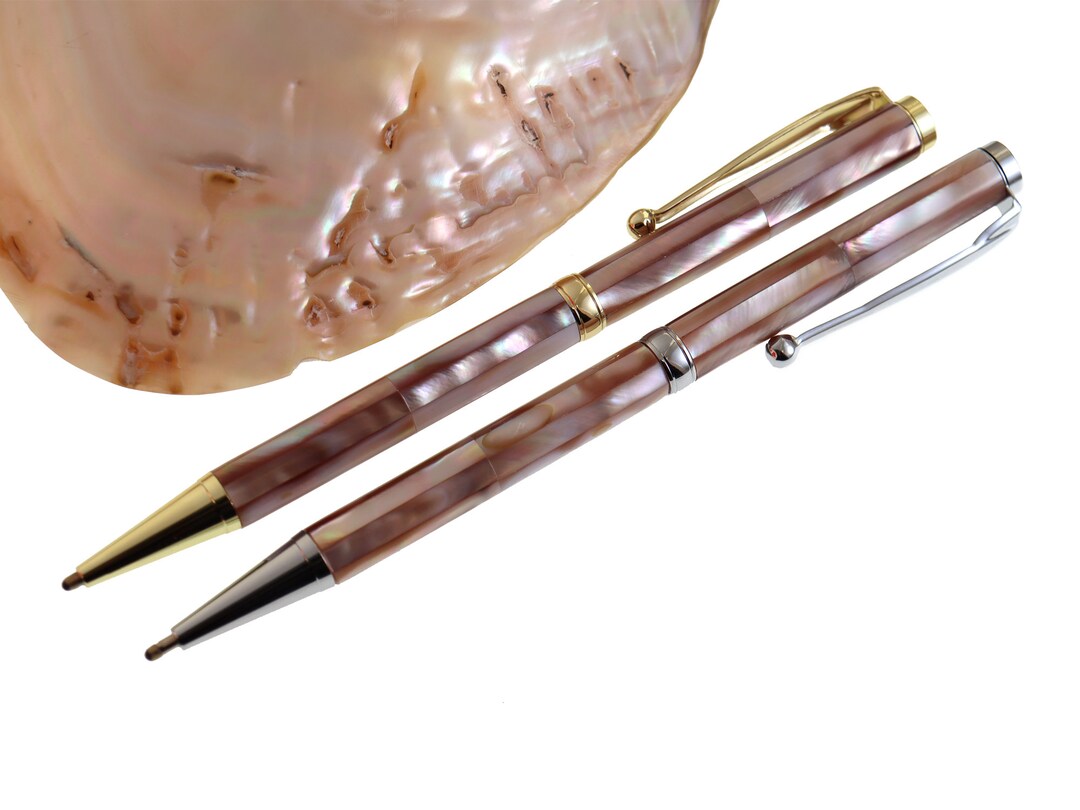 Mother of Pearl Shell Ballpoint Ink Pen, Freshwater Oyster Seashell ...