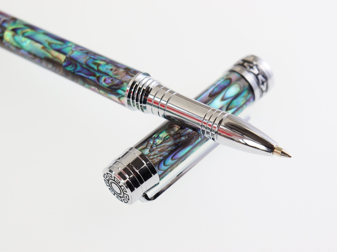 Mother of Pearl Shell Lnlaid Ballpoint Pen, Seashell Rollerball Pen ...